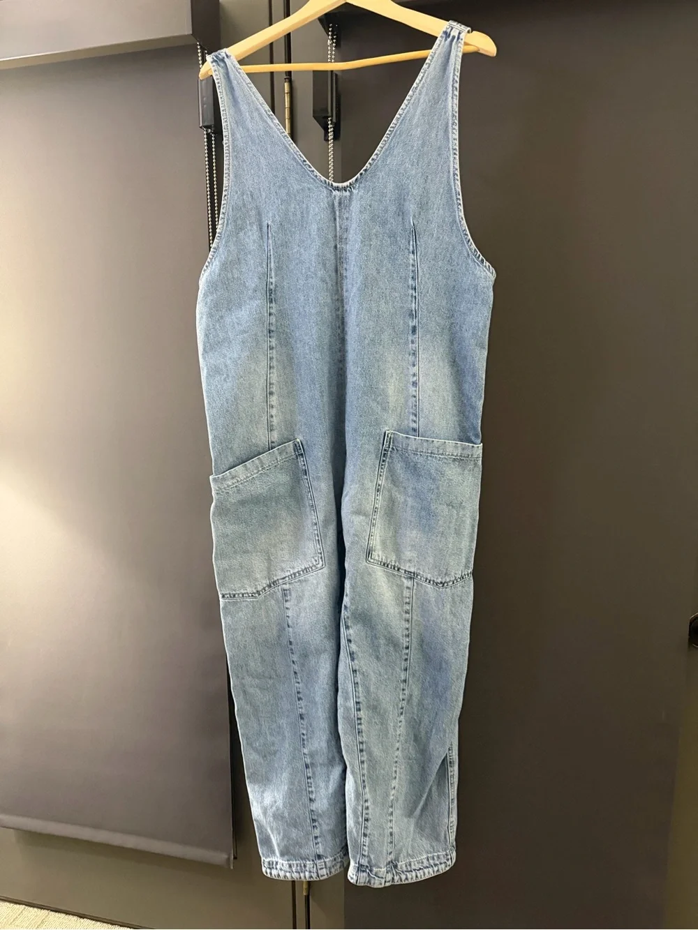 We The Free | Pants & Jumpsuits | We The Free Light Blue Denim Utility ...